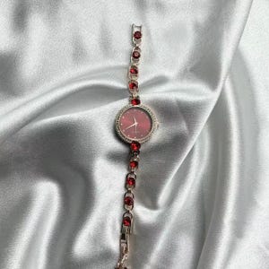 Red Round Watch, Vintage Women's Watch, Masonry Gold Watch, Exquisite ...