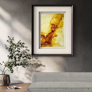 Alcohol Ink Art With Epoxy Resin, Brown Ink Artwork, Original Ink Art ...