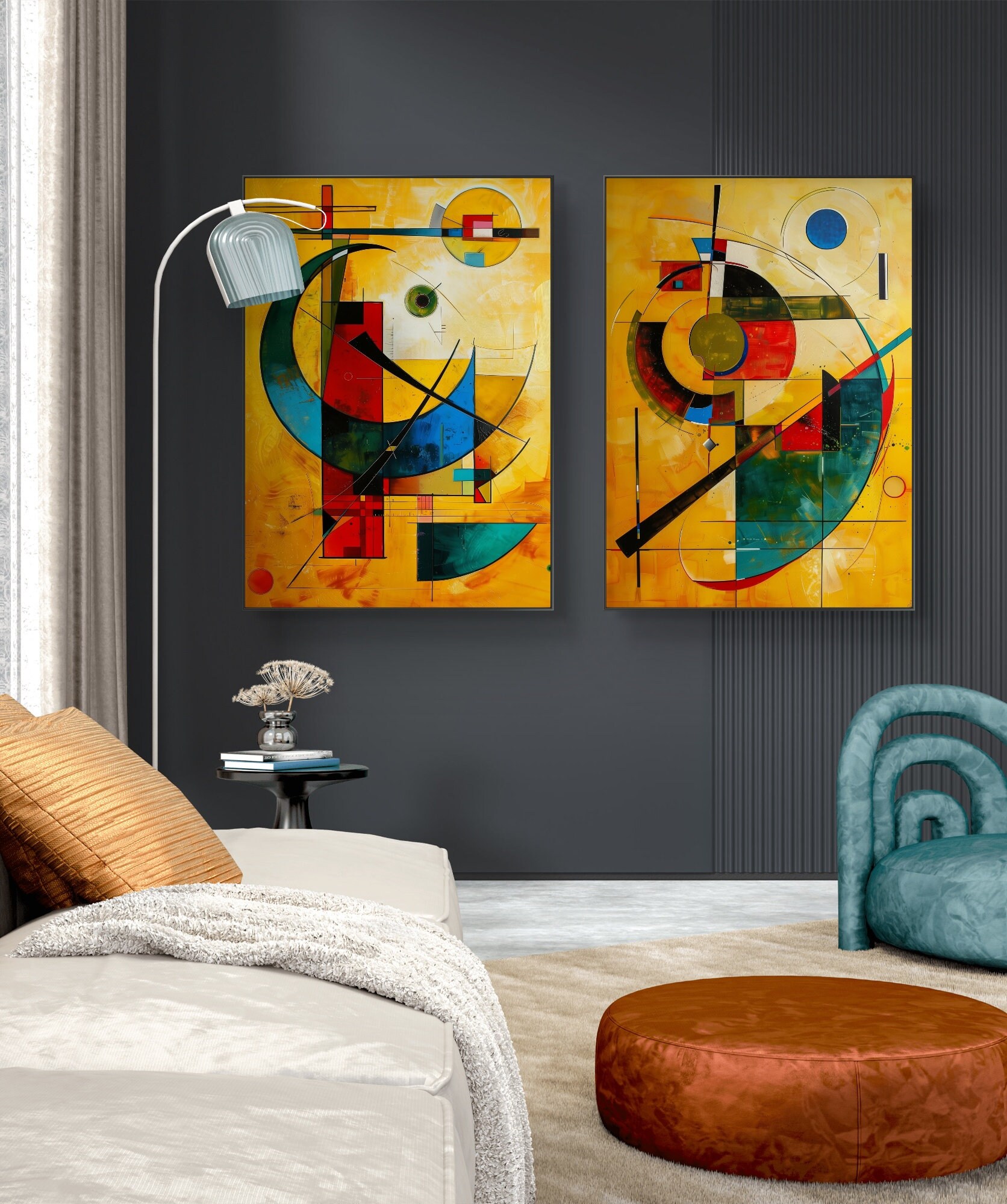 Wassily Kandinsky Style, Set of 2 Digital Print Canvas, Fine ...