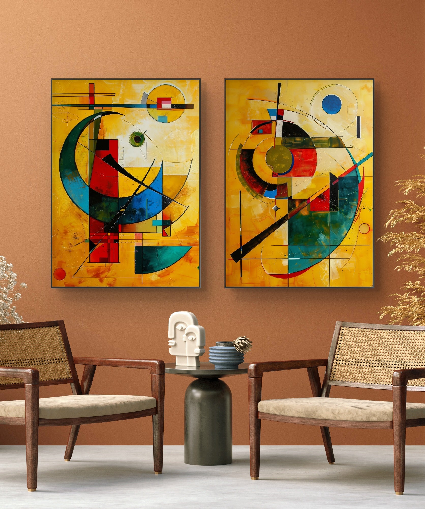 Wassily Kandinsky Style, Set of 2 Digital Print Canvas, Fine ...
