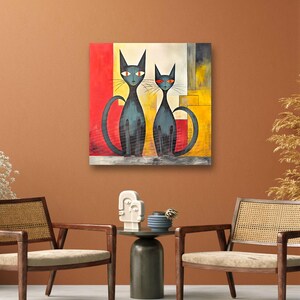 Original Art Painting Cat, Two Cats "jose Y Maria" , Cat in Art ...