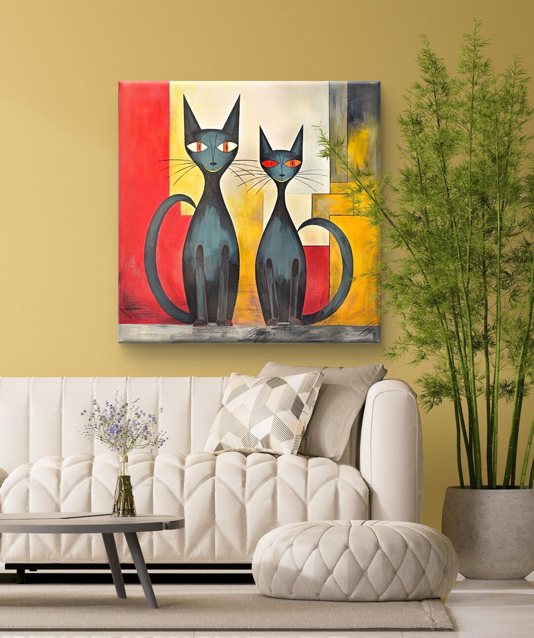 Original Art Painting Cat, Two Cats "jose Y Maria" , Cat in Art ...