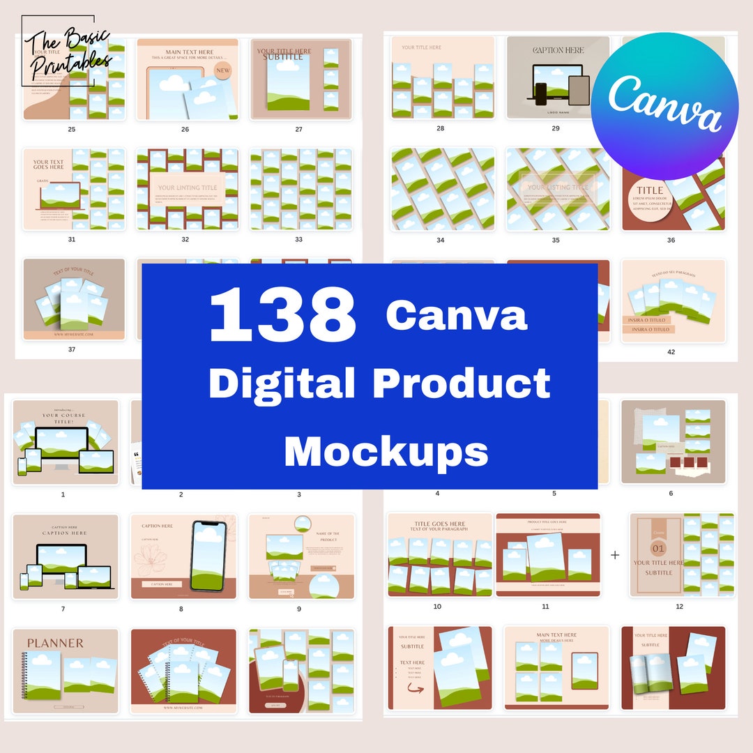 138 Mockup Canva Template for Course Creator Mockup, Coaches, Digital ...