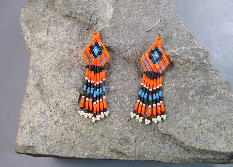Native American Beaded Earrings Brick Stitched Earrings in | Etsy