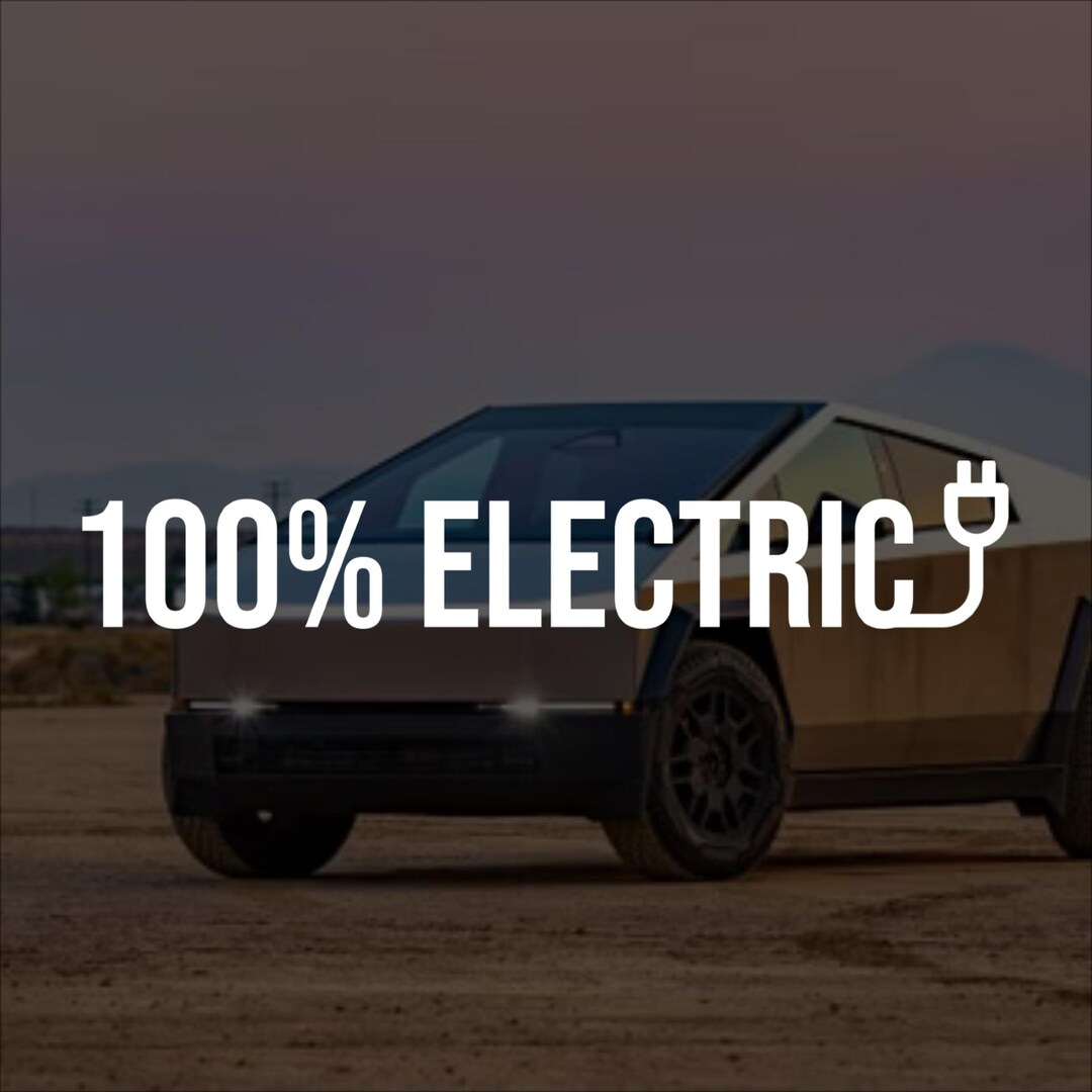 100% Electric Vinyl Sticker Decal EV Sticker - Etsy