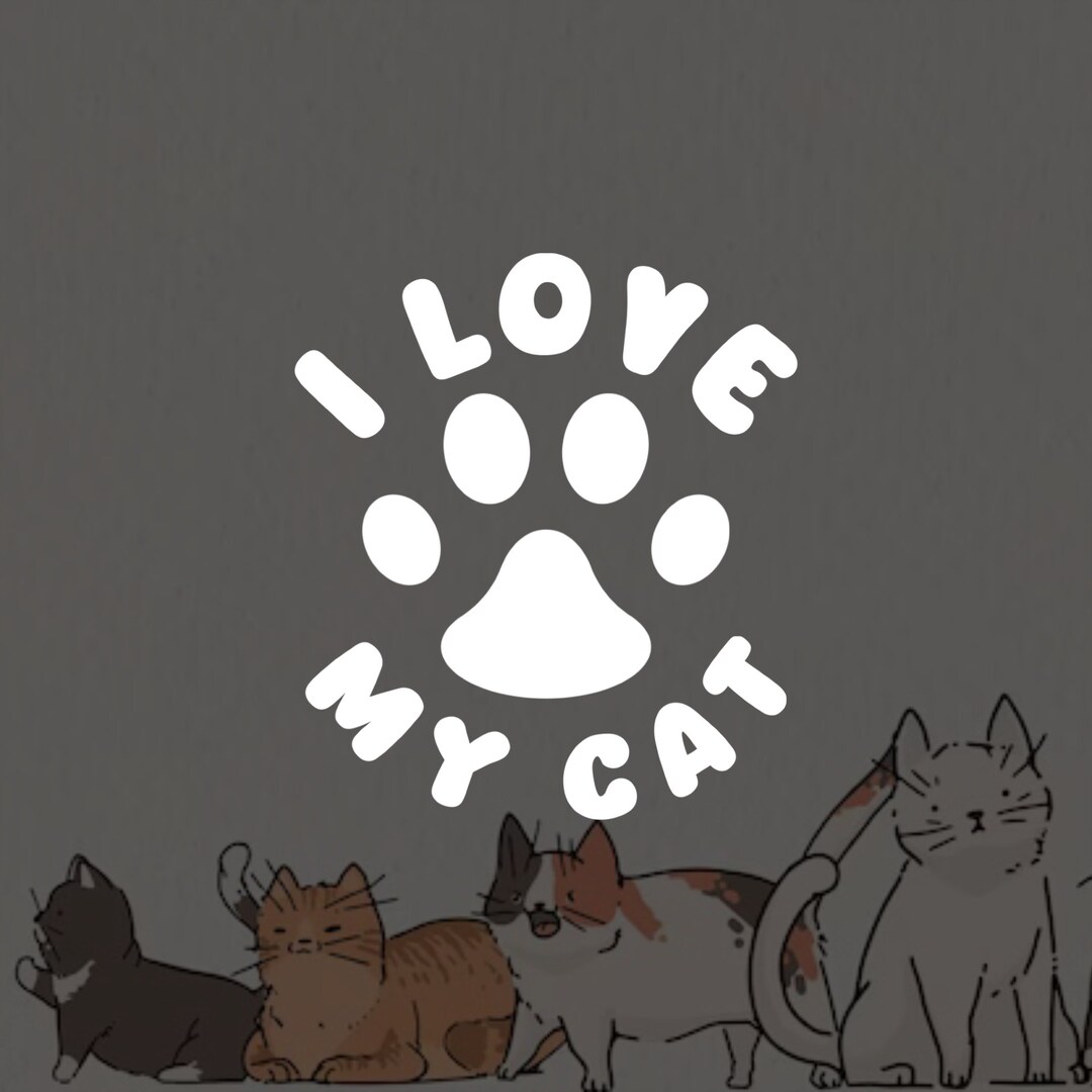 I Love My Cat Sticker Vinyl Decal - Kitten Kitty Animal Pet - Etsy