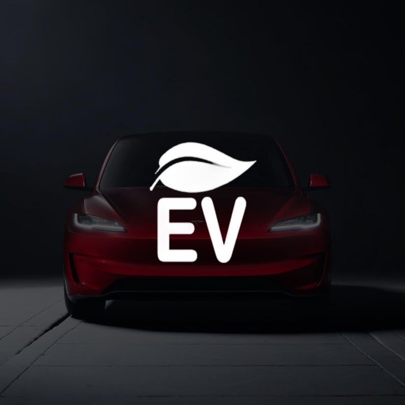 EV Leaf 100% Electric Vinyl Decal Sticker - Etsy