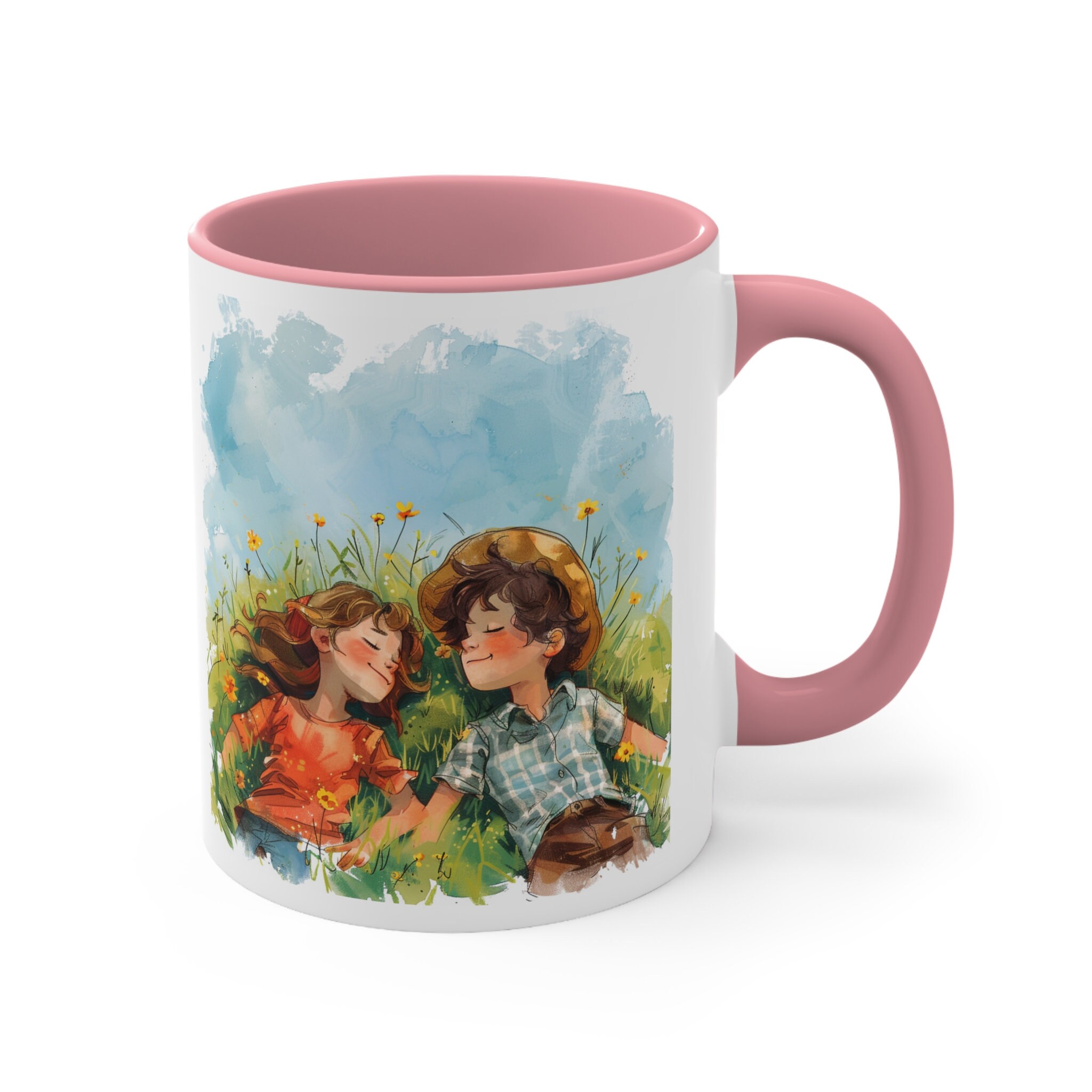 Watercolor Love Coffee Mugs Set Matching Couple Mugs Ceramic Tea Cups ...