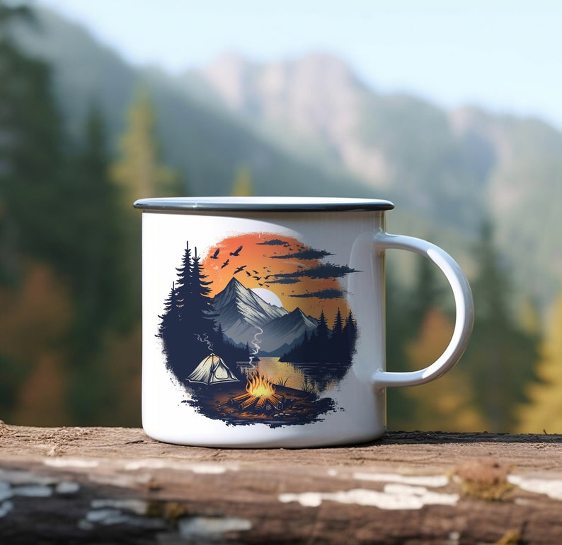 Enamel Camping Mug Nature Lover Gift || Outdoor Adventure Mug || Nature ...
