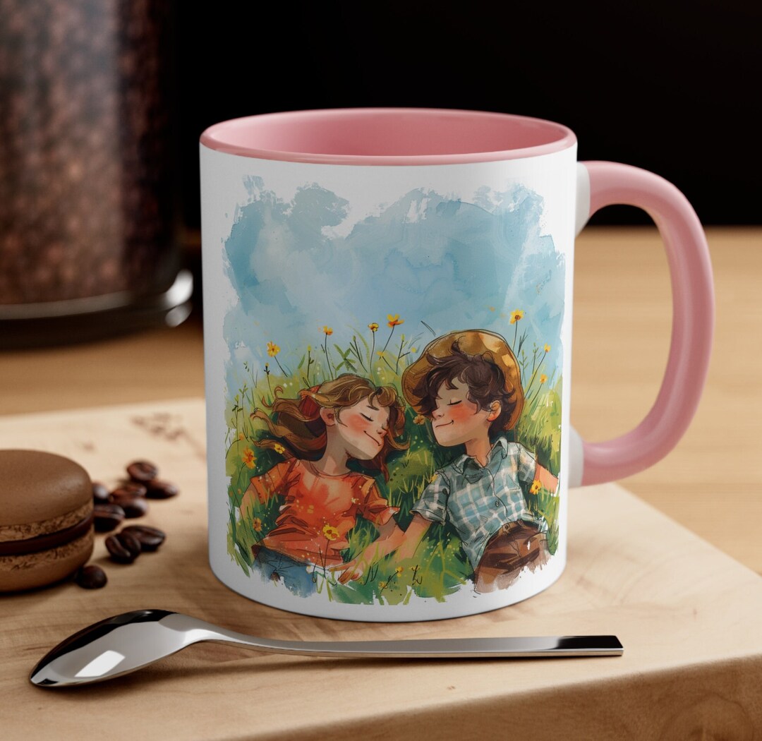 Watercolor Love Coffee Mugs Set || Matching Couple Mugs || Ceramic Tea ...