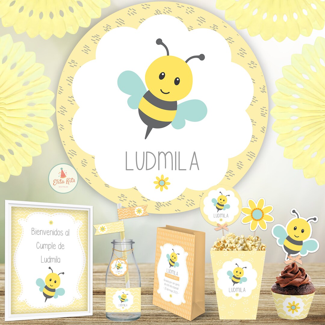 Bee Birthday Party Banner, Bee Birthday Party Background, Personalized ...