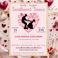 Valentine's Day Dance Flyer Editable Template, Valentines School Dance ...