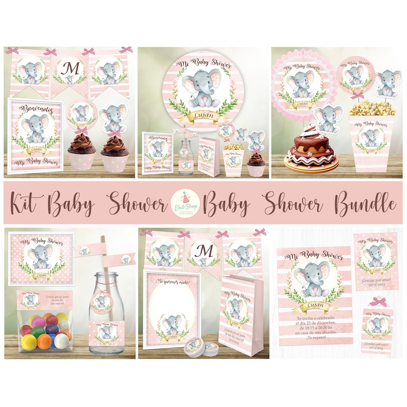 Printable Party Elephant, Printable Baby Shower Elephant, Elephant Baby ...