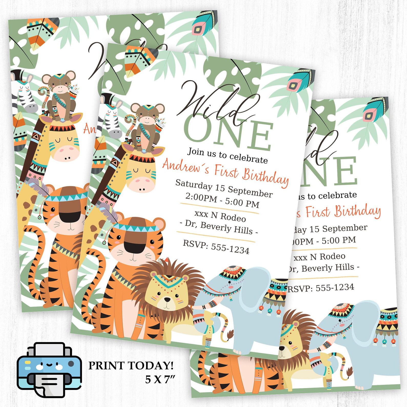 Safari Invitation, Safari Party Invitation, Safari Birthday Invitation ...