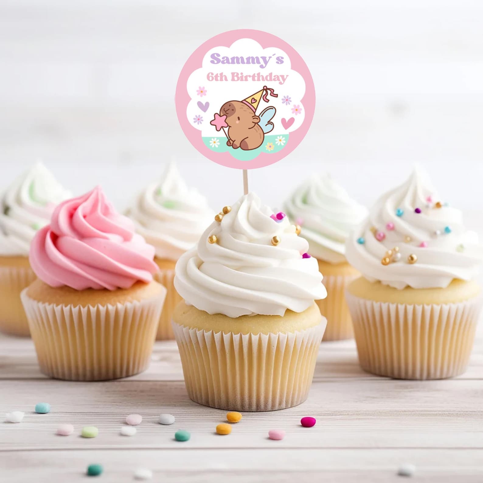 Capybara Cupcake Toppers, Cute Capybara Party Decorations, Capybara ...