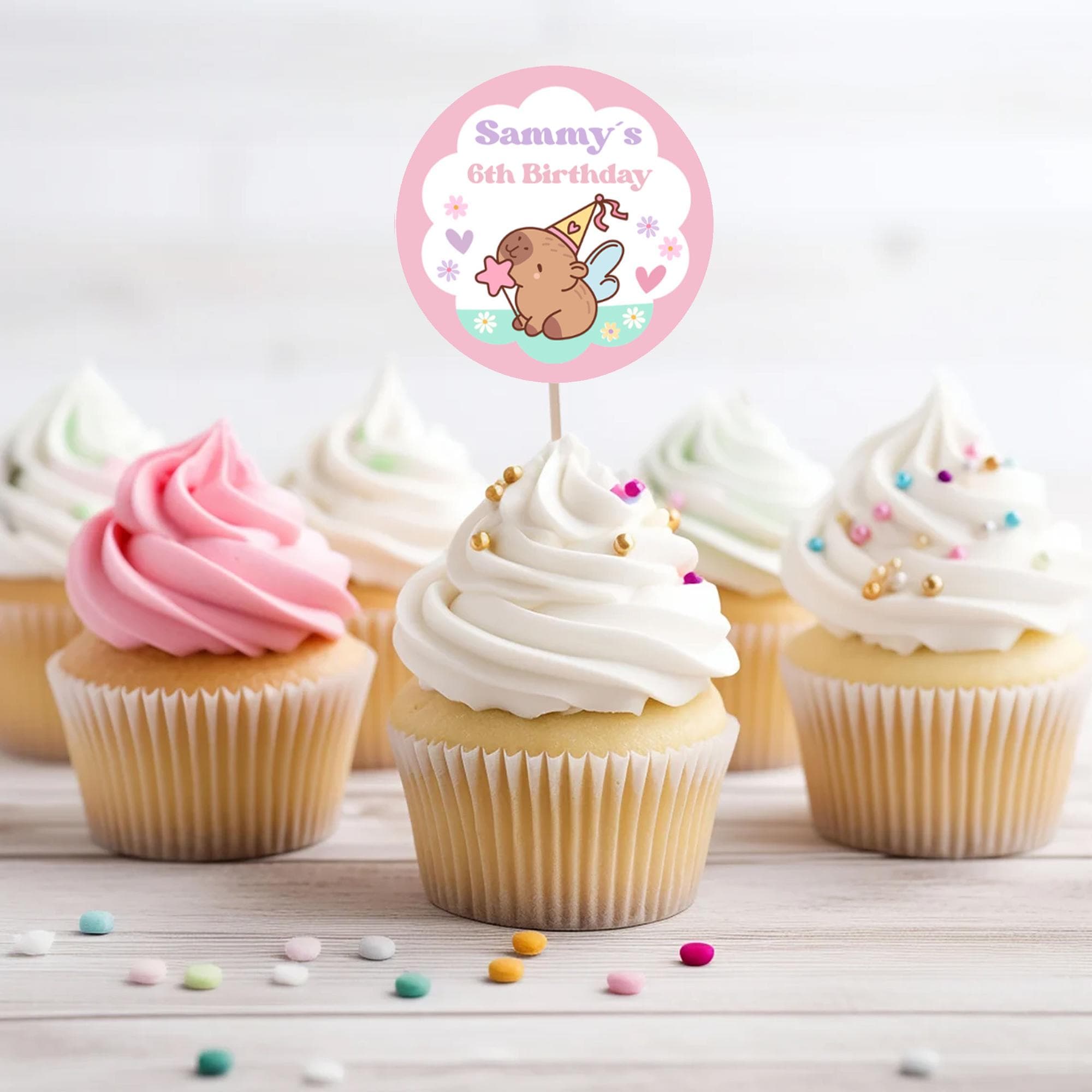 Capybara Cupcake Toppers, Cute Capybara Party Decorations, Capybara ...