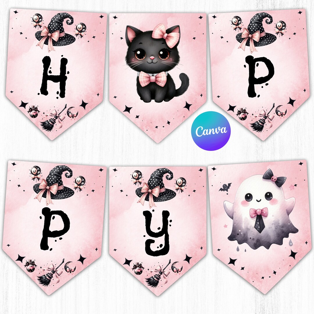Banderines de fiesta de Halloween coquetos / Banner de fiesta de ...