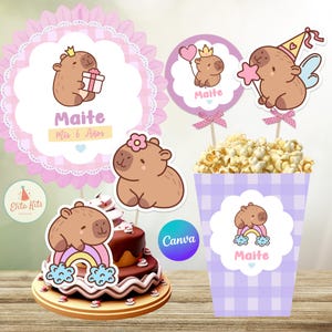 Capybara Birthday Party Favors Bundle, Cute Capybara Party Decorations ...
