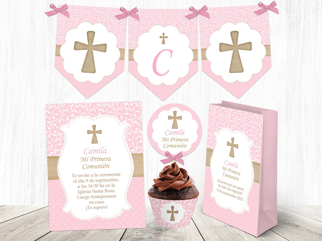 Pink First Holy Communion Printable Girl 1st Communion Party ...