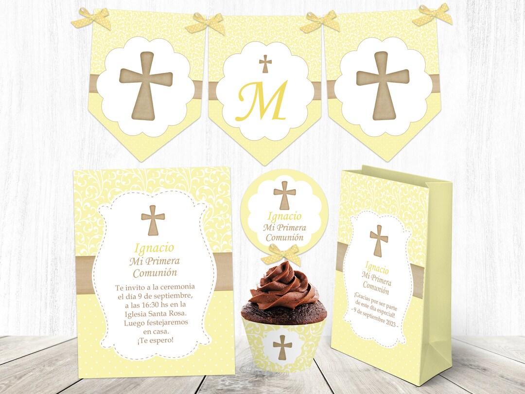 Yellow First Holy Communion Printable Boy 1st Communion Party ...