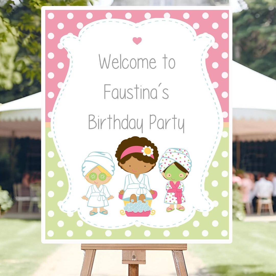 Spa Printable Party Kit Spa Party Decorations Spa Birthday Party Set ...