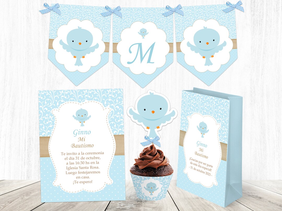 Boy Birds Party Decorations, Full Party Decor Kit Digital Party ...
