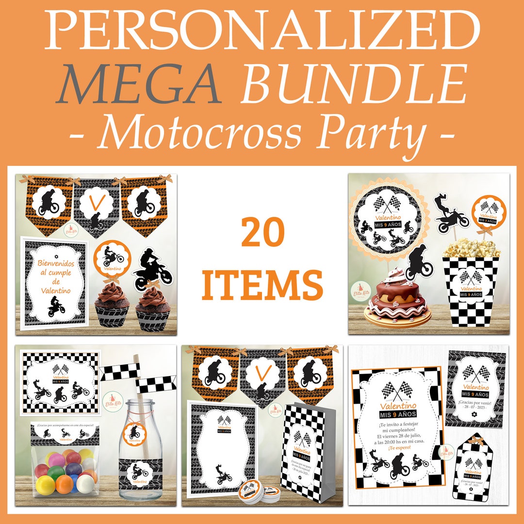 Motocross Birthday Party Kit Motorbike Party MEGA BUNDLE Set ...