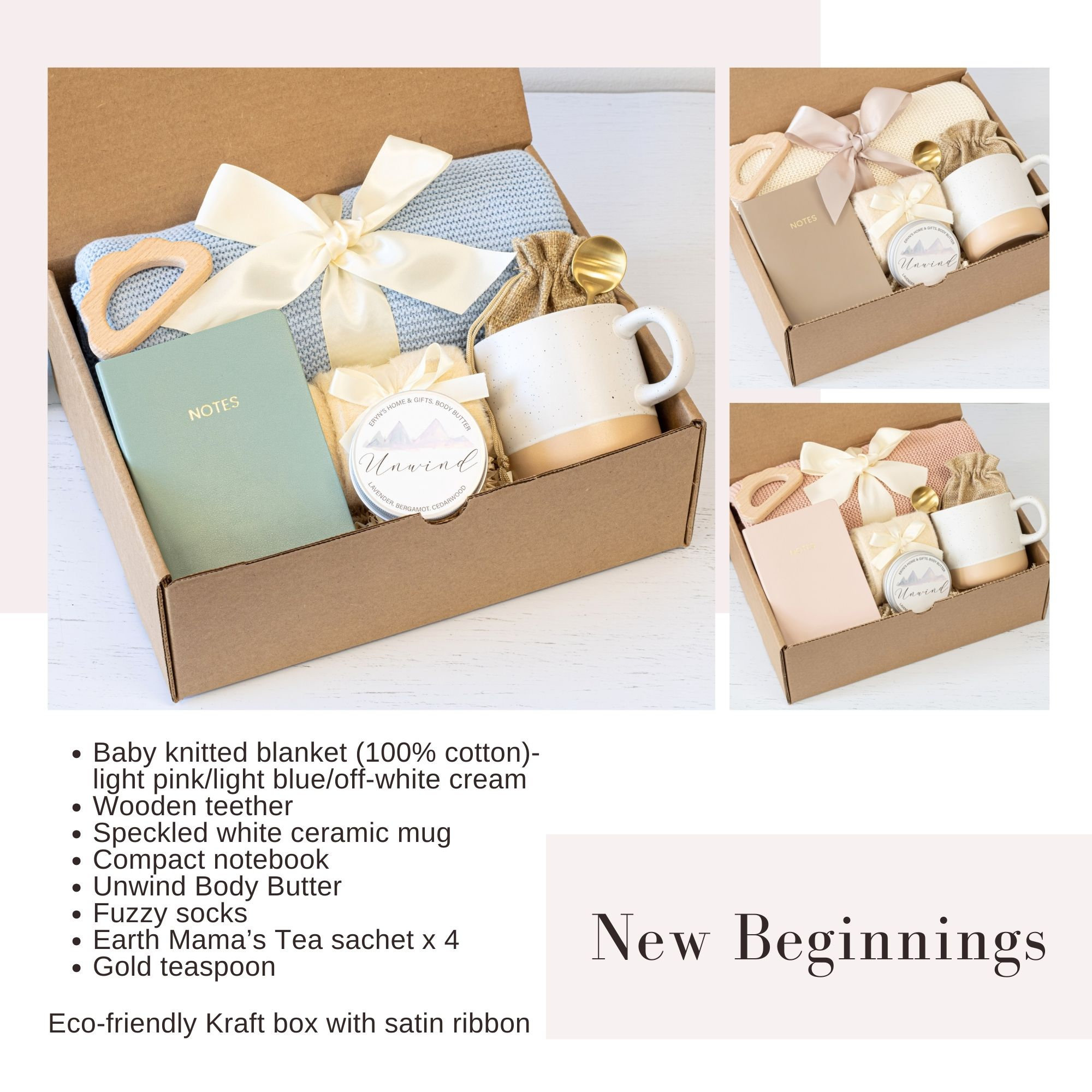 New Mom and Baby Gift Box With Blanket, Gift for Women After Birth ...