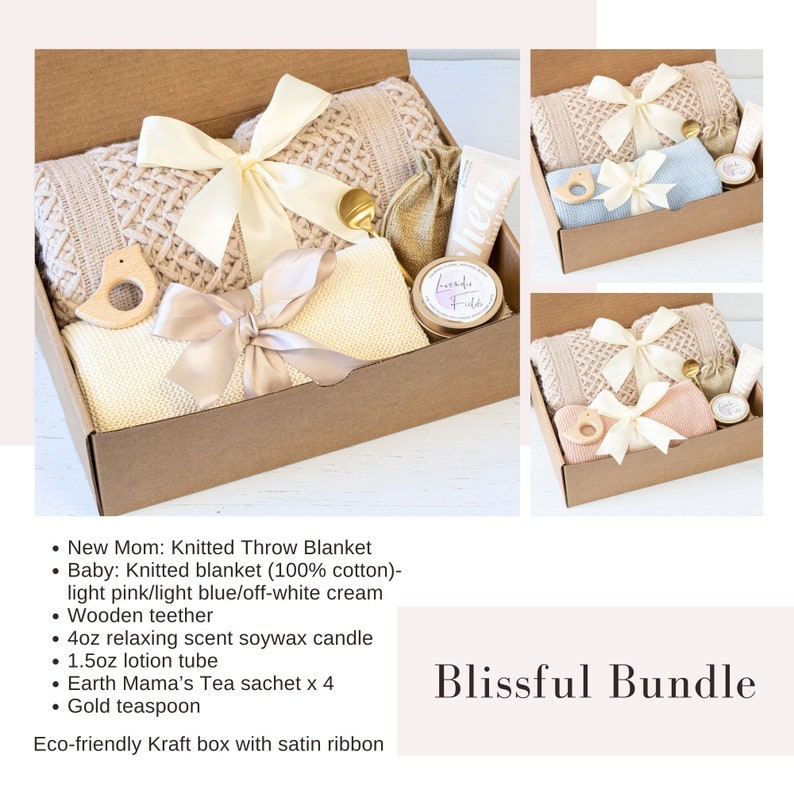 New Mom and Baby Gift Box With Blanket, Gift for Women After Birth ...