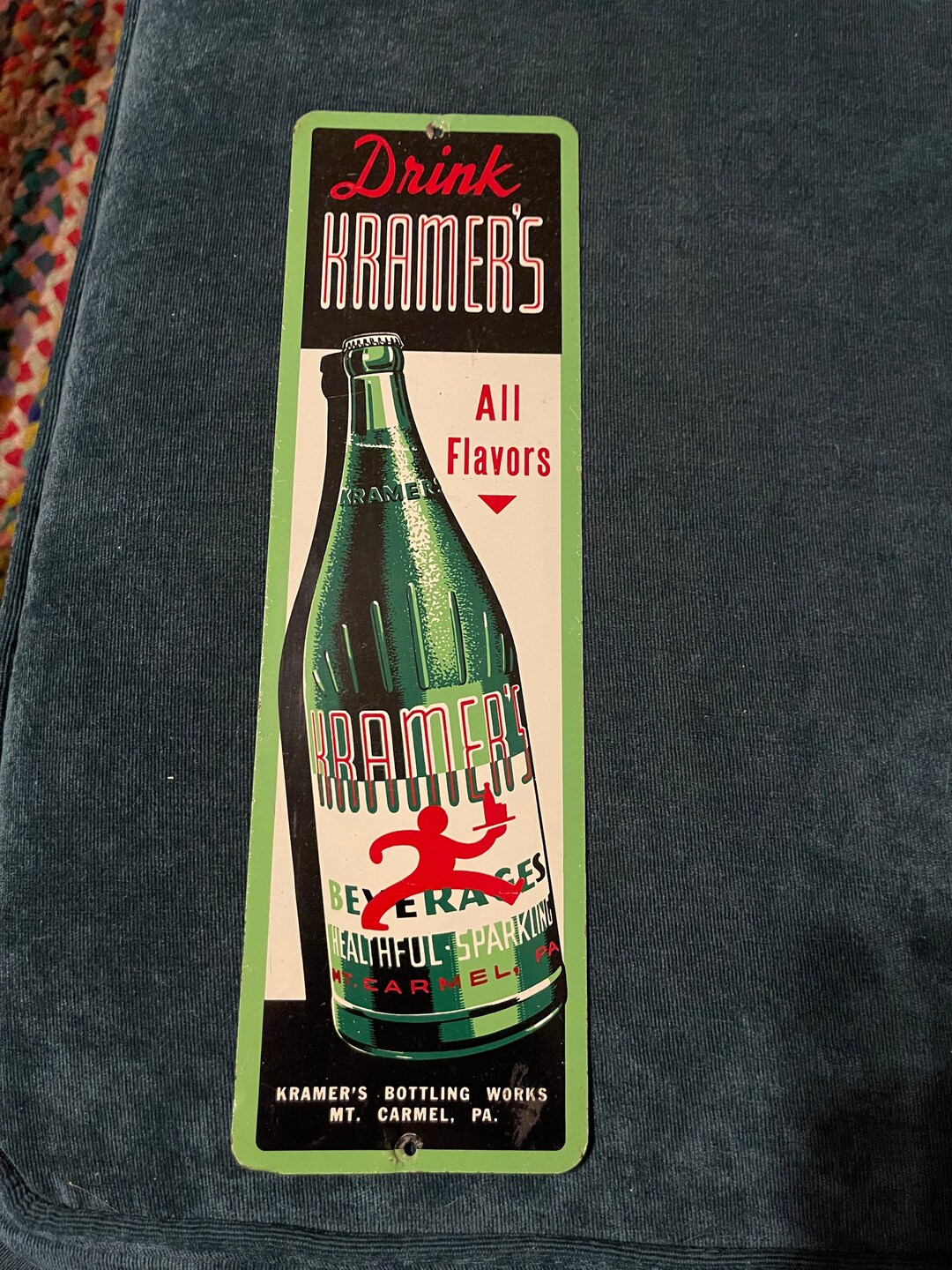 Vintage & Original Metal Kramer’s Beverages Door Push Sign - Etsy