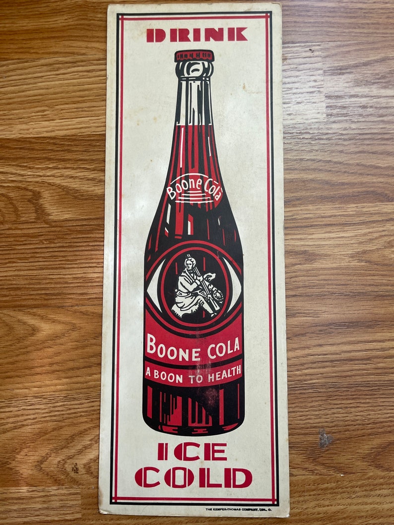 Vintage Boone Cola A Boon to Health Cardboard Sign - Etsy