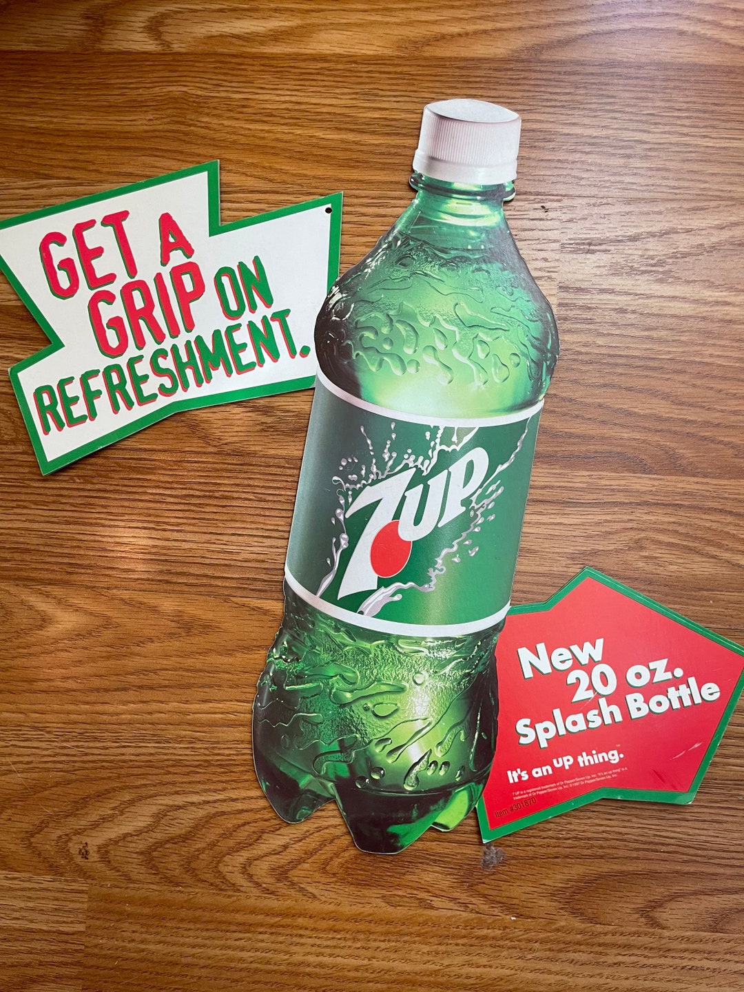 Vintage & Original 7up Seven-up Soda Refreshment Hanging Cardboard Sign ...