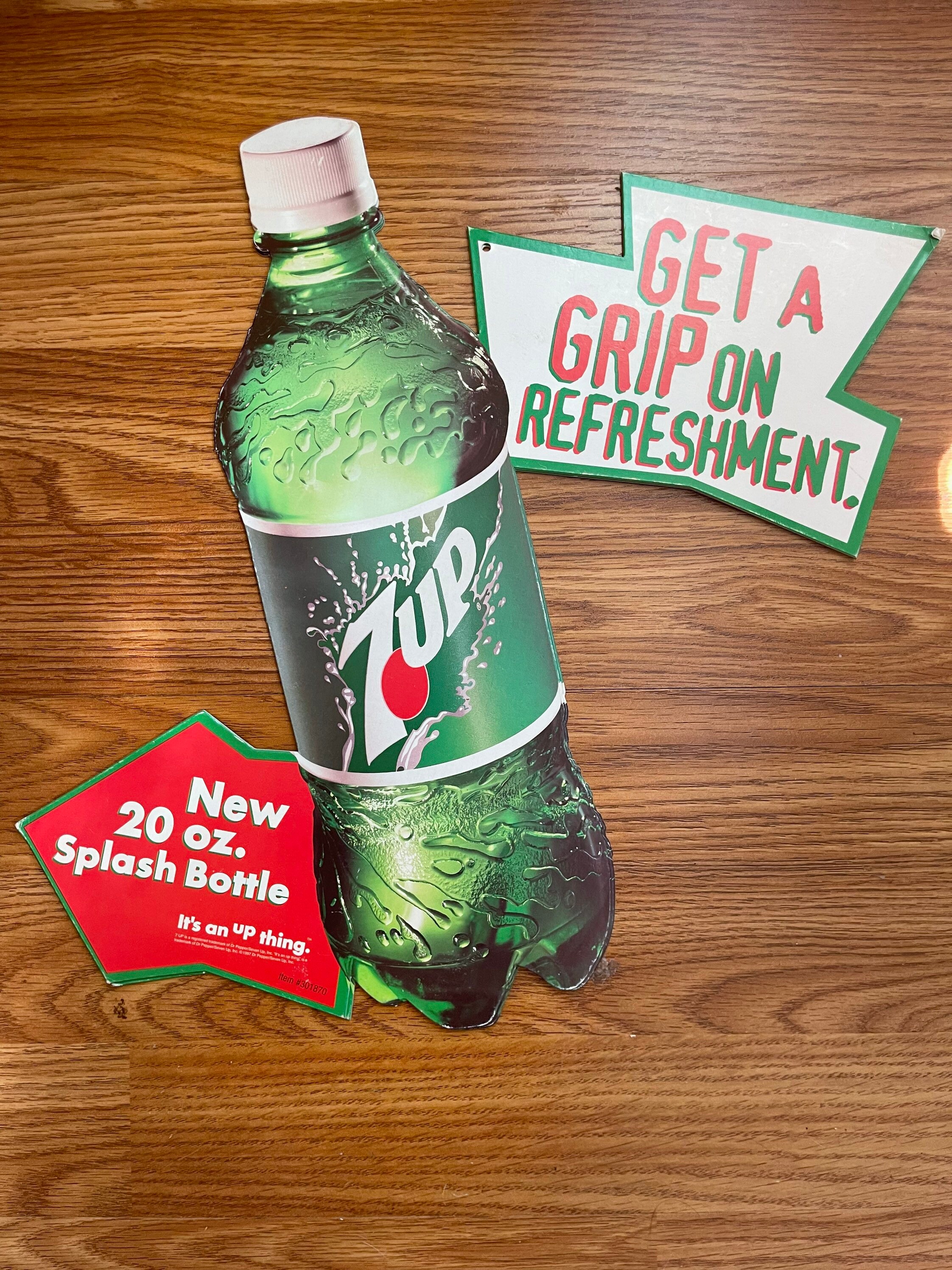 Vintage & Original 7up Seven-up Soda Refreshment Hanging Cardboard Sign ...