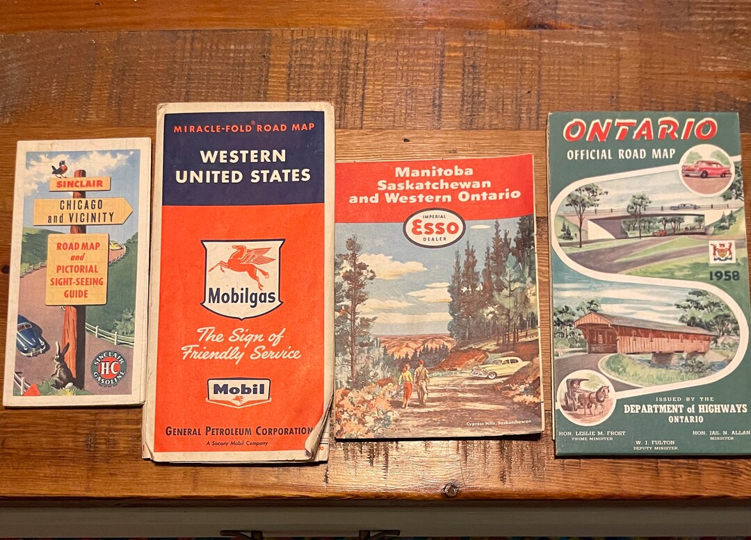 Vintage & Original Gas Oil Service Station Road Maps Lot of 24 - Etsy