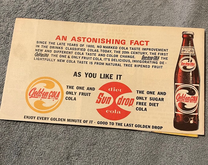 Vintage & Original Sun-drop Gold-en Cola Recipe Book - Etsy