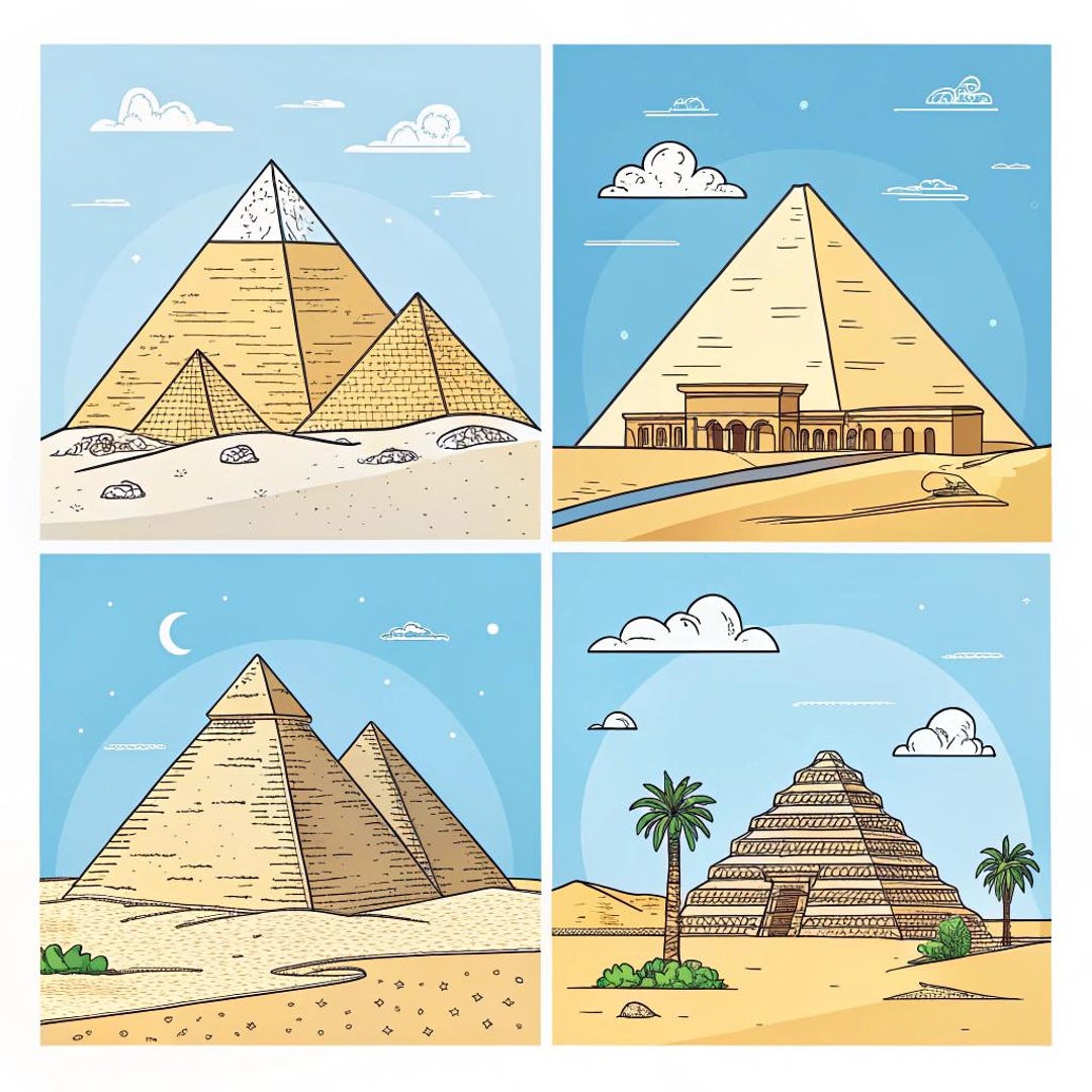 Timeless Wonders: the Pyramids of Egypt Clip Art Collection - Etsy