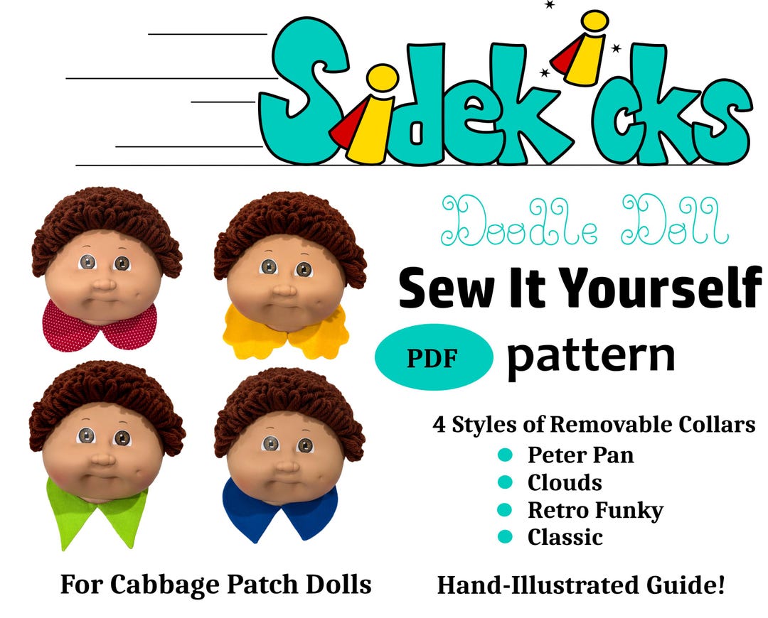 Cabbage Patch Kid Doll Clothes Removable Collar Sewing Pattern PDF ...