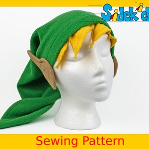 Zelda Link Fleece Hat Costume Sewing Pattern, DIY Halloween Costume Hat ...