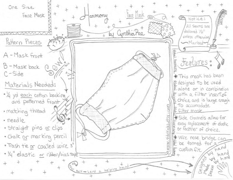 Almost Free Face Mask Pattern DIY Mask Sewing Pattern | Etsy