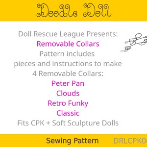 Cabbage Patch Kid Doll Clothes Removable Collar Sewing Pattern PDF ...