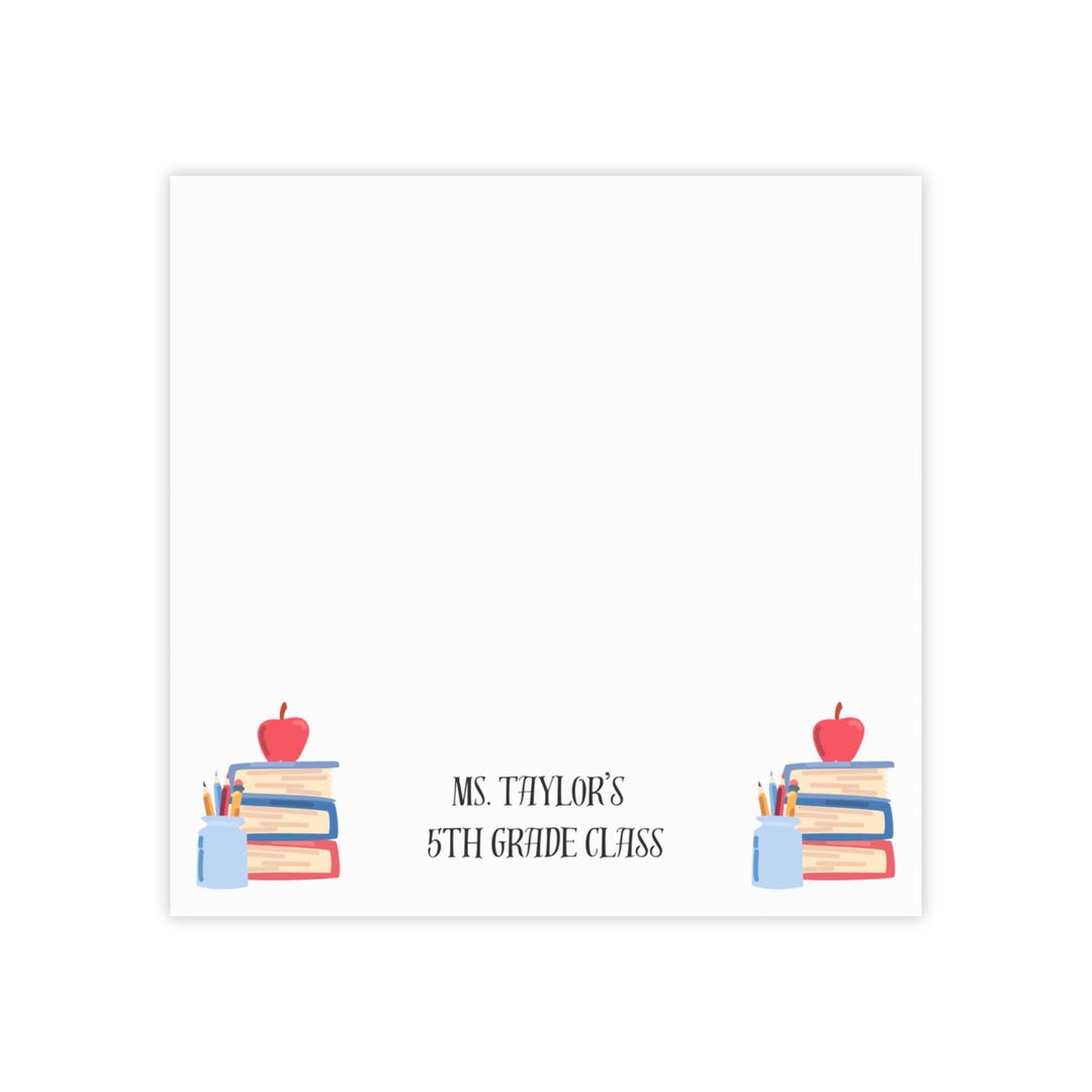 Teacher Post-it Notes, Personalized Sticky Pads, Custom School Notepads ...