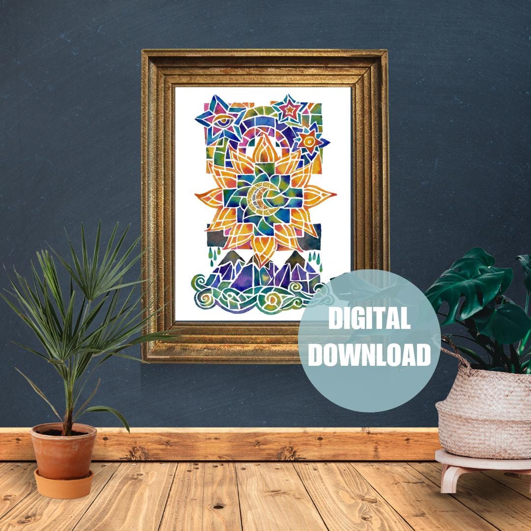 CHACANA Andean Cross Watercolor Mandala: Inca Symbols, Pre-hispanic ...