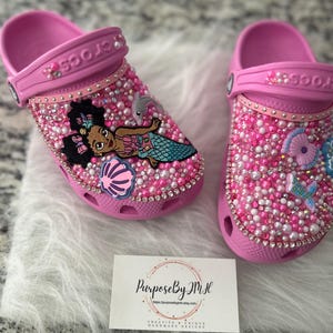 Mermaid Custom Crocs - Pink Size 13c - Etsy