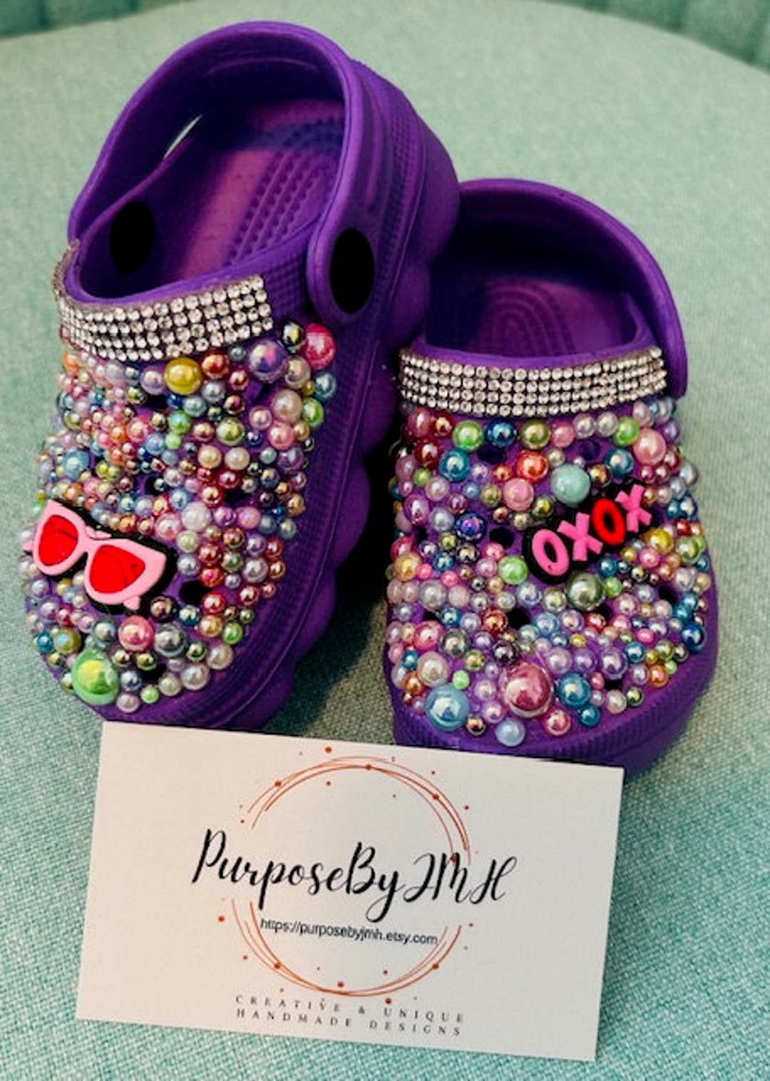 Baby Size 4 Blinged Out Inspired Croc Purple - Etsy