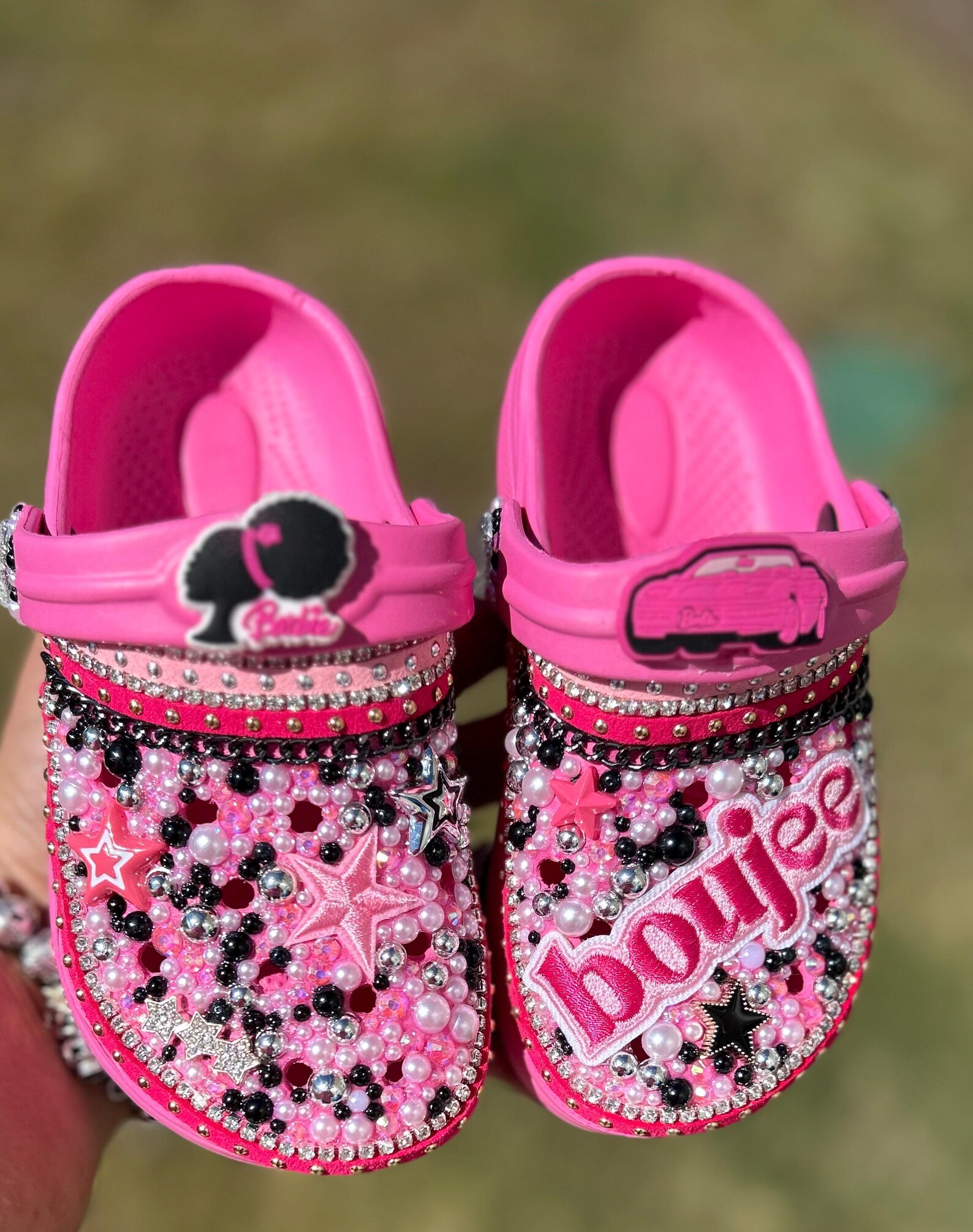Kids Blinged Out Croc Style Clogs Hot Pink - Etsy