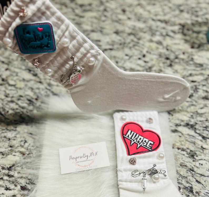 Ladies Nurse/rn Junk Socks - White - Etsy