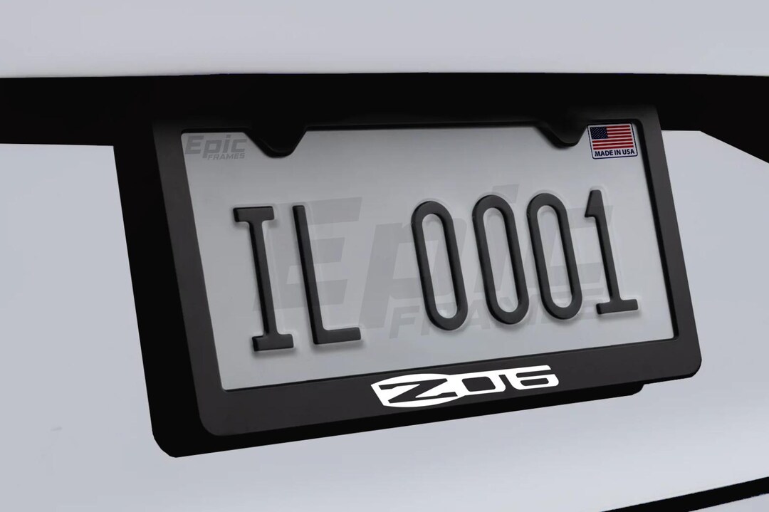 Z06 C5 C6 Corvette White Metal License Plate Frame W/ Screws and Caps ...