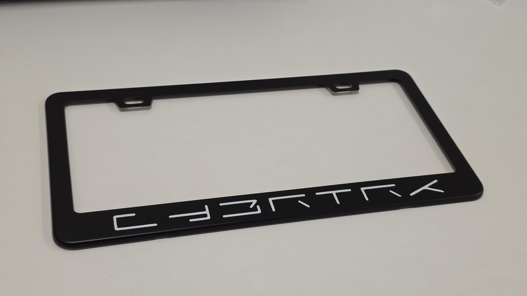 Cybertruck Tesla License Plate Frame Black Metal PREMIUM CYBRTRK ...