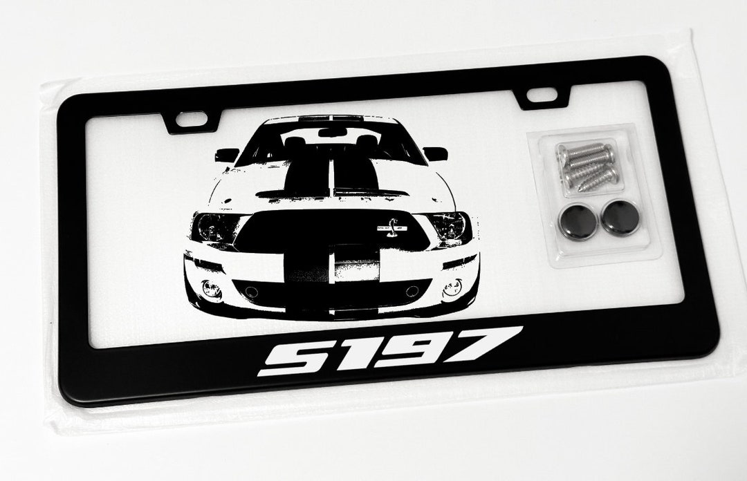 S197 Mustang Body Style Black Metal License Plate Frame With Screws and ...