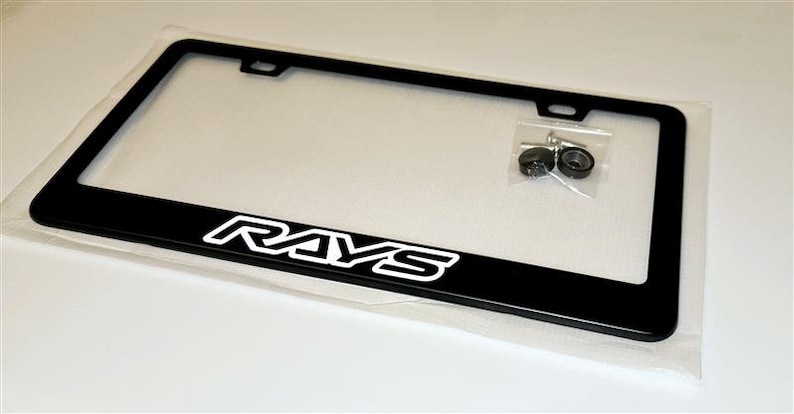 Rays Wheels Black Metal License Plate Frame With Screws and Caps - Etsy